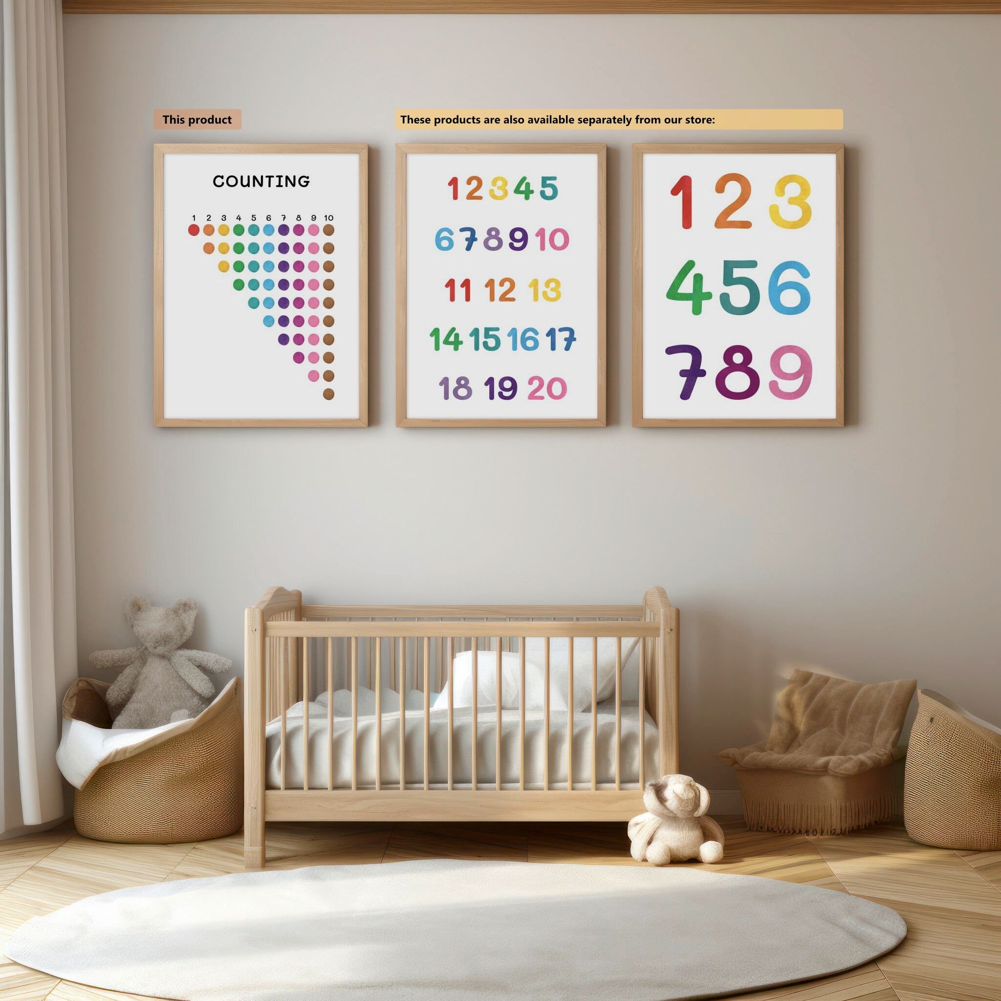 Count to 10 Rainbow Poster, Classroom Poster, Early Learning, Kids Wall ...