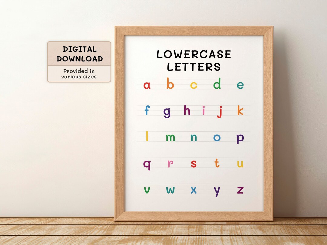 Rainbow Lowercase Letters Poster, Classroom Poster, Early Learning ...