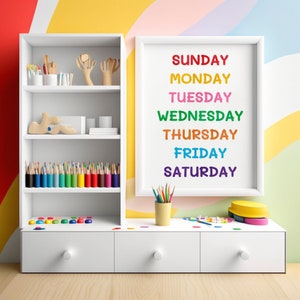 Days of the Week Poster, Educational Poster, Classroom Poster, Early ...