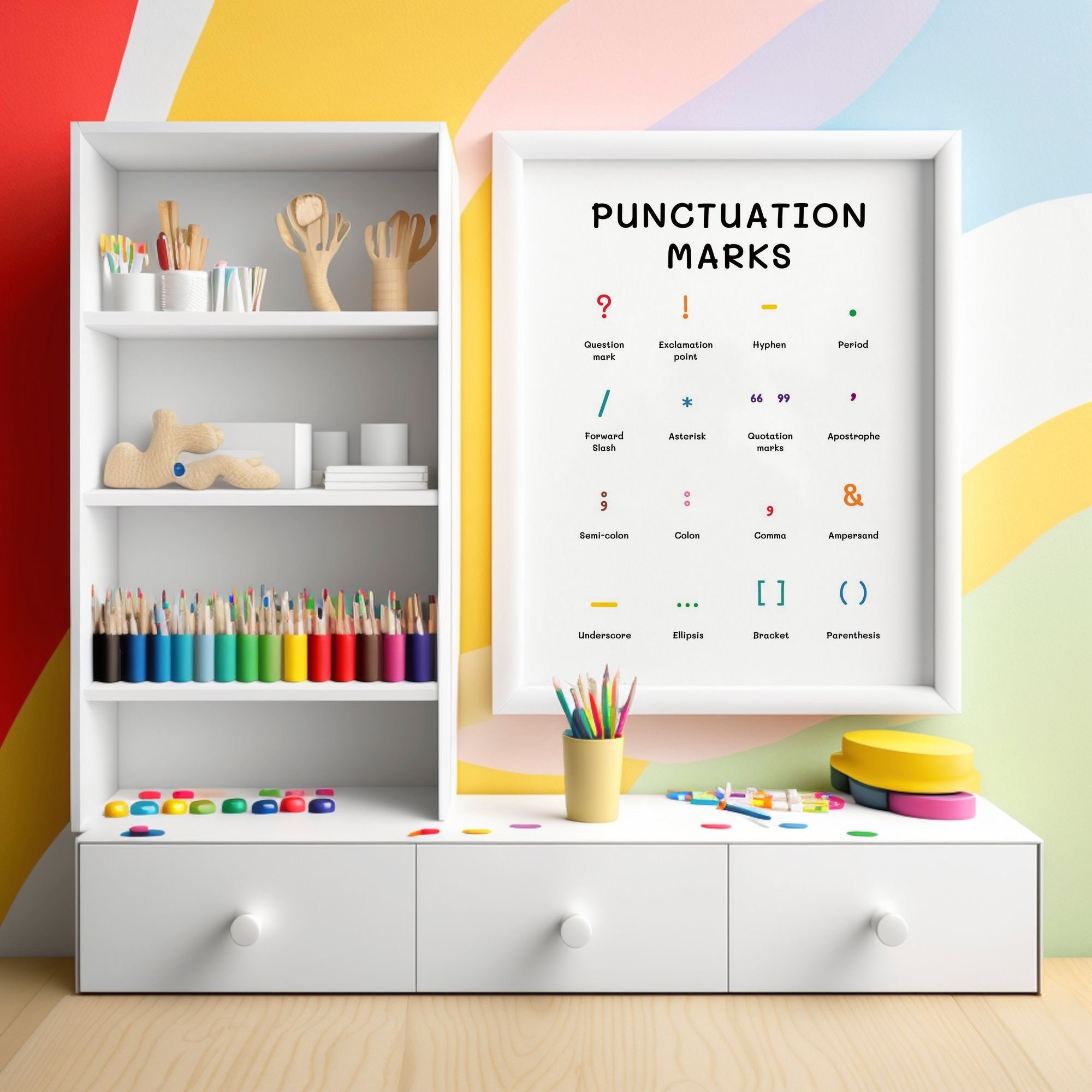Punctuation Poster, Classroom Poster, Early Learning, Kids Wall Decor ...