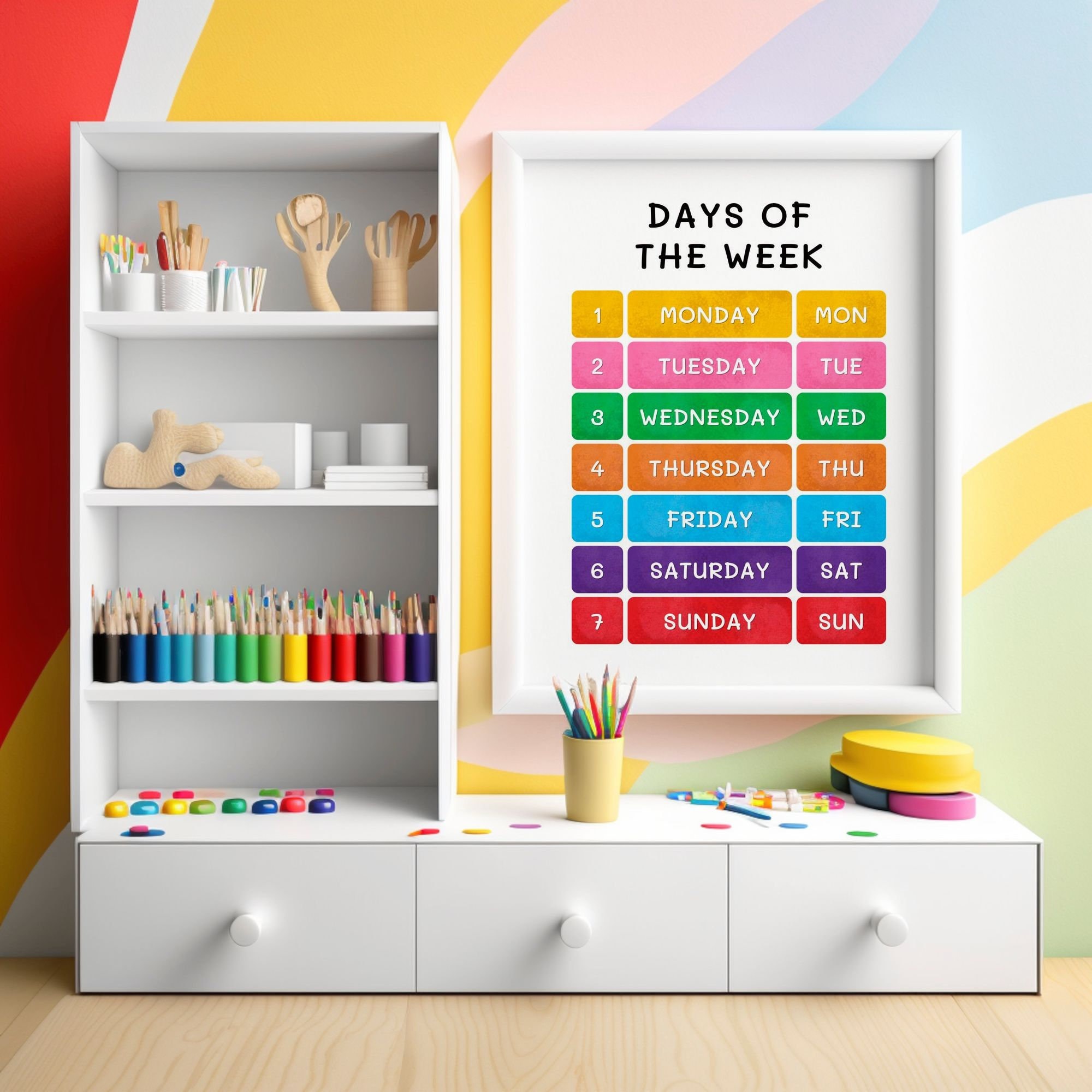 Days of the Week Poster, Educational Poster, Classroom Poster, Early ...