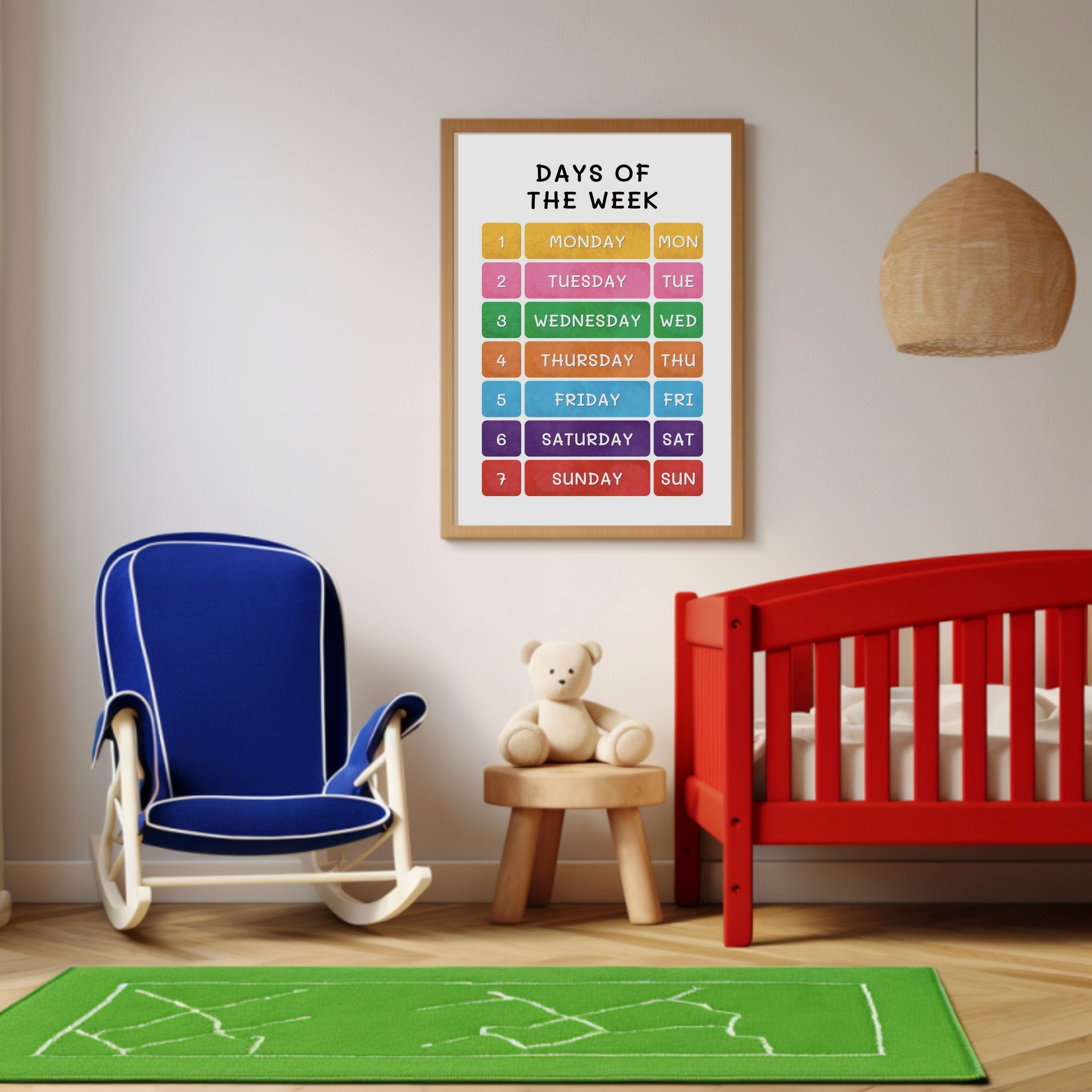 Days of the Week Poster, Educational Poster, Classroom Poster, Early ...