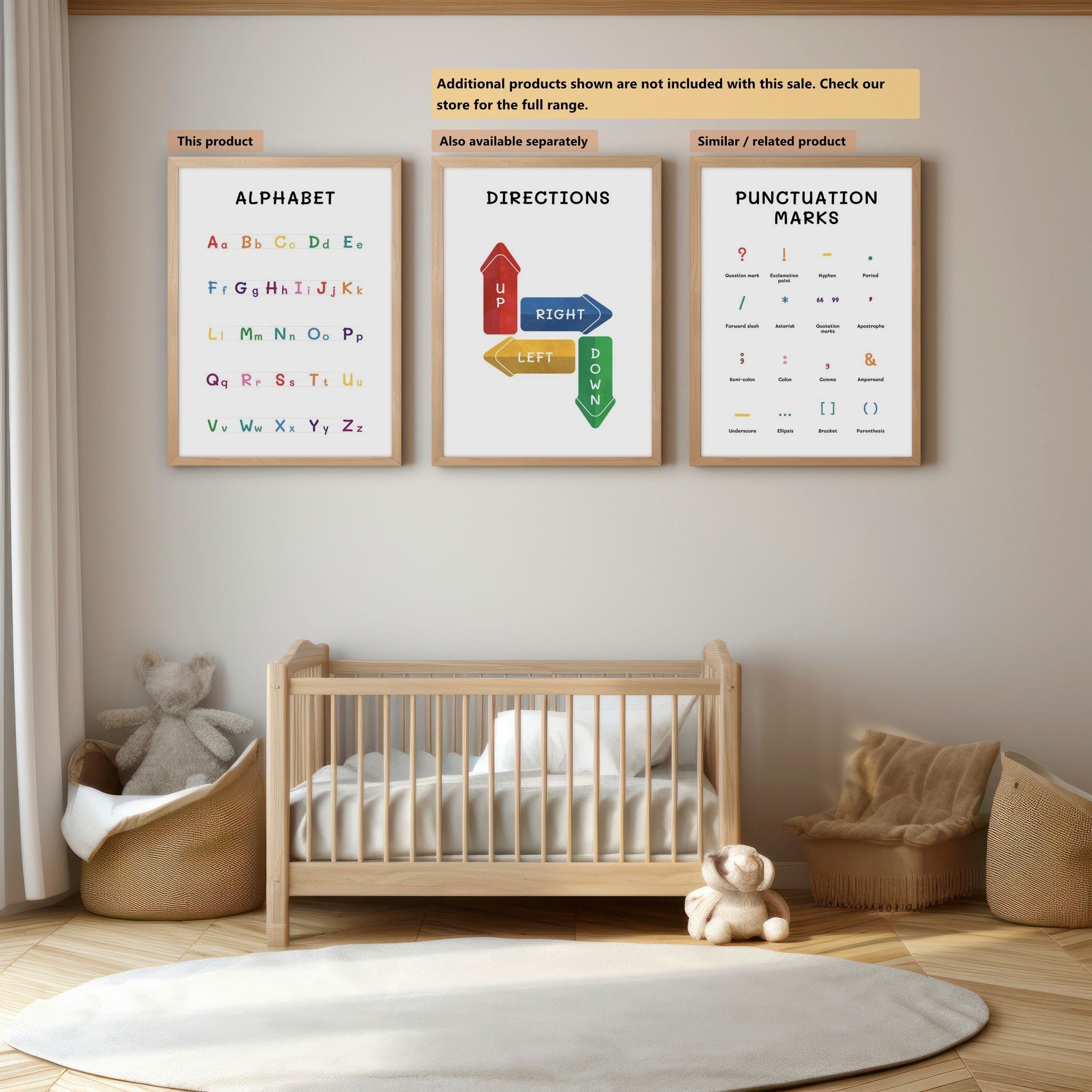 Rainbow Alphabet Poster, Classroom Poster, Early Learning, Kids Wall ...