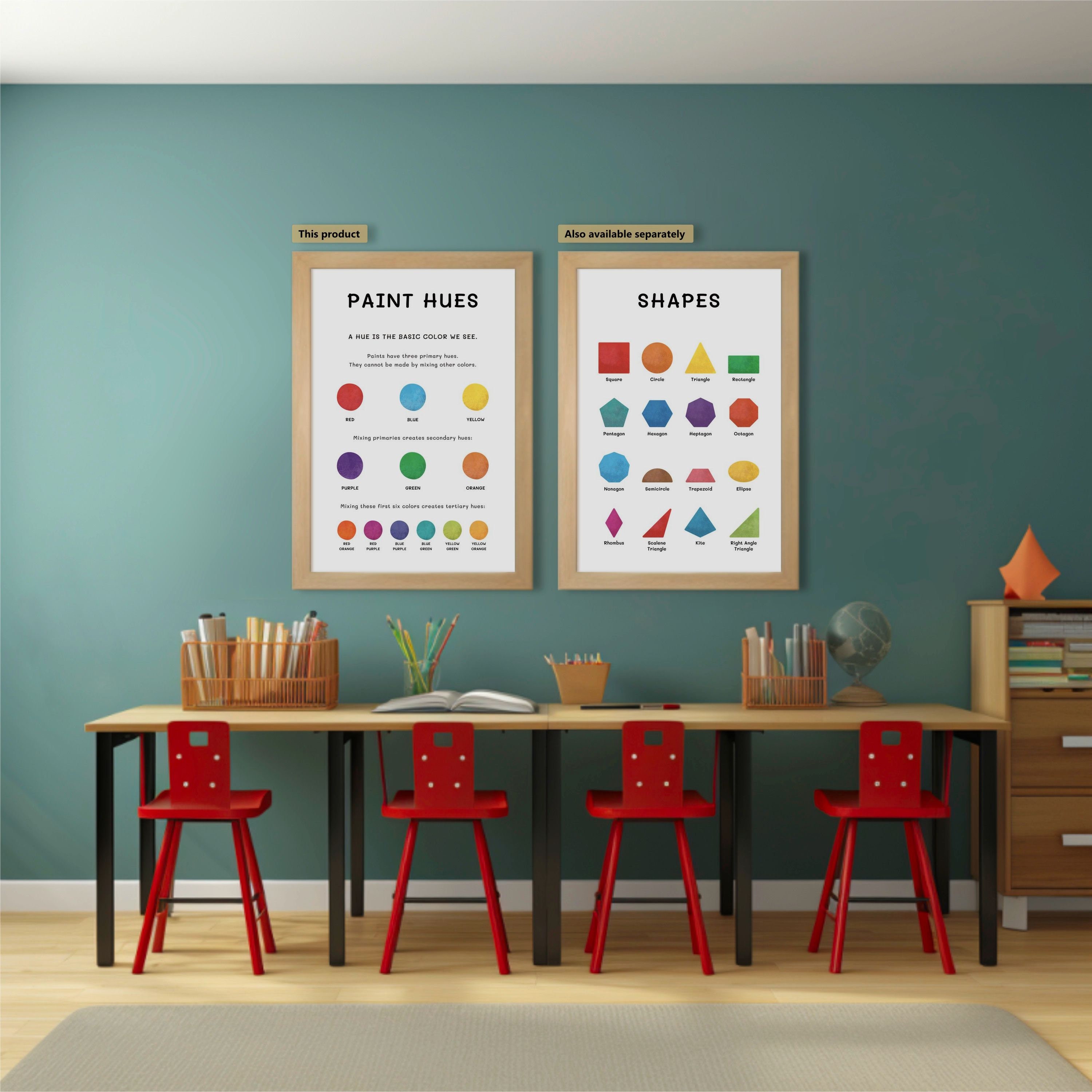 Paint Hues Educational Poster, Learning Colors, Classroom Poster, Early ...