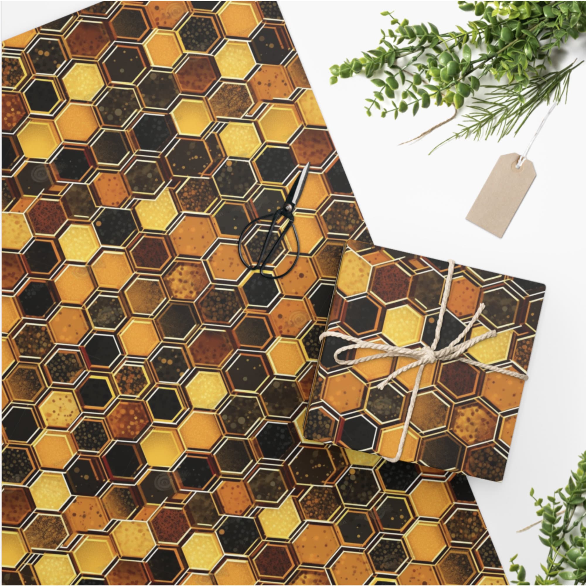 Sunflower Honey Bees Seamless Patterns - Digital Paper Pack Gold Honey ...