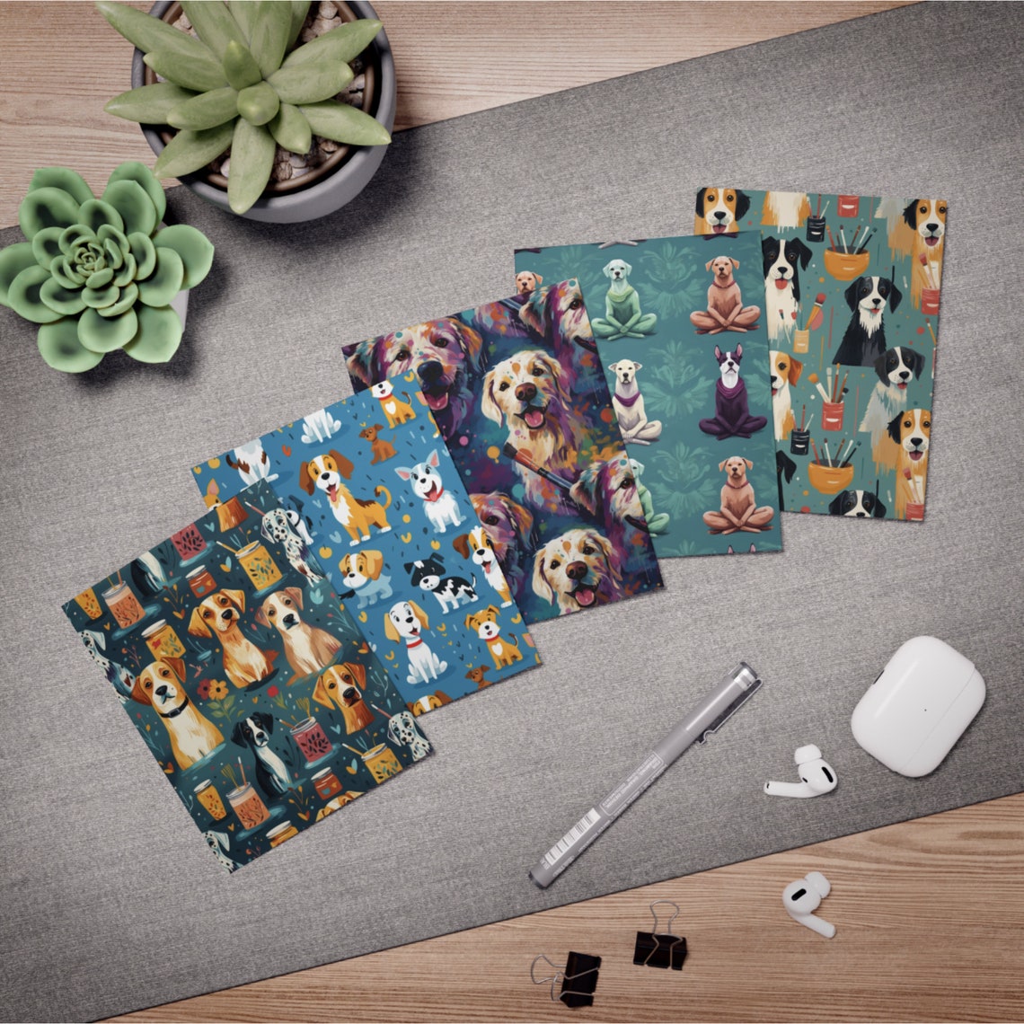 Dog Lover Seamless Patterns Pack, Digital Scrapbooking Pet Prints, Cute ...