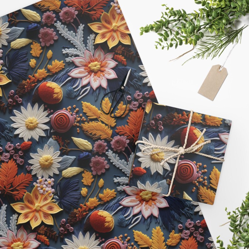 Autumn Seamless Embroidered Patterns, Vibrant Fall Themed Designs ...