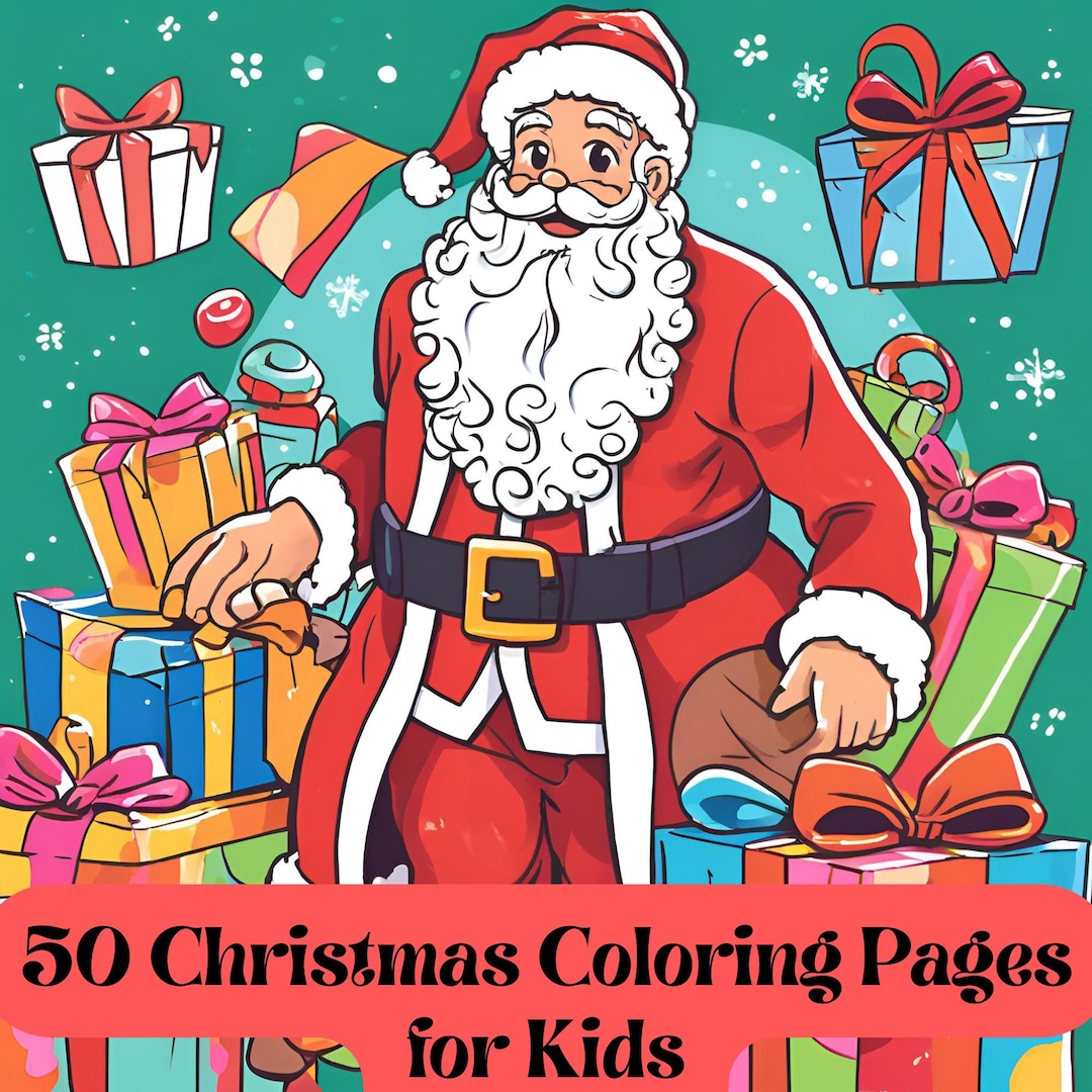50 Christmas Theme Coloring Pages for Kids, DIY Christmas, Perfect ...