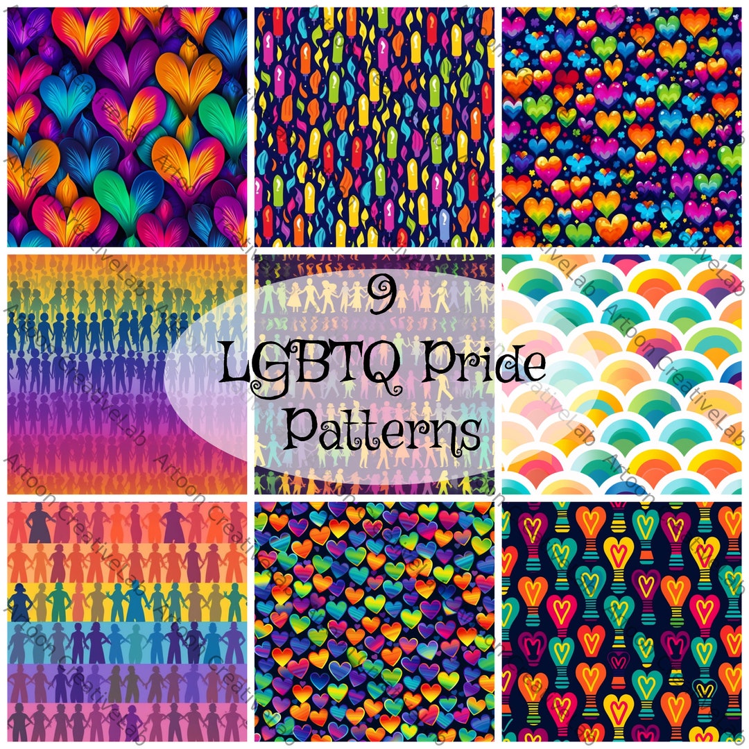 LGBTQ Pride Month Seamless Patterns Digital Art Design - Etsy