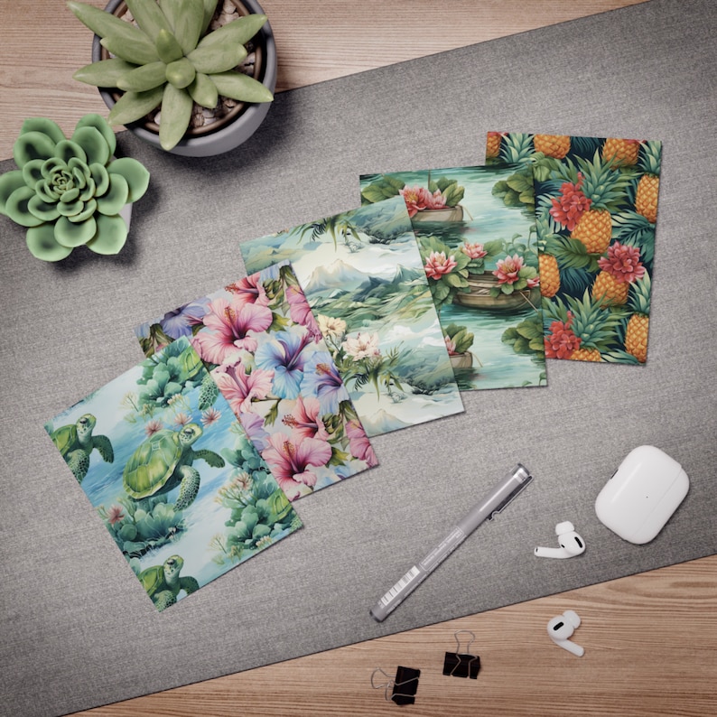 Hawaii Paradise Seamless Patterns, Tropical Backgrounds and Digital ...