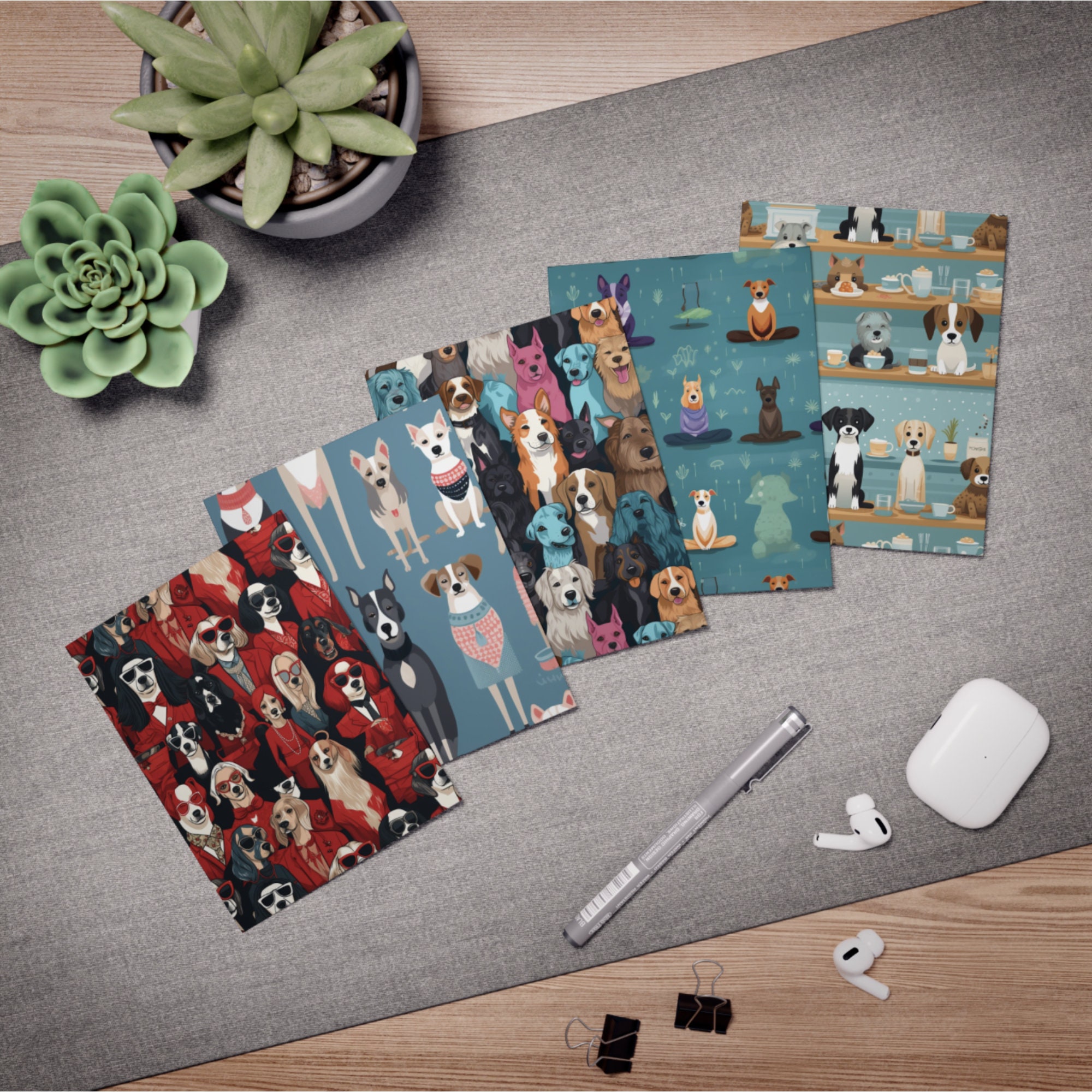 Dog Lover Seamless Patterns Pack, Digital Scrapbooking Pet Prints, Cute ...