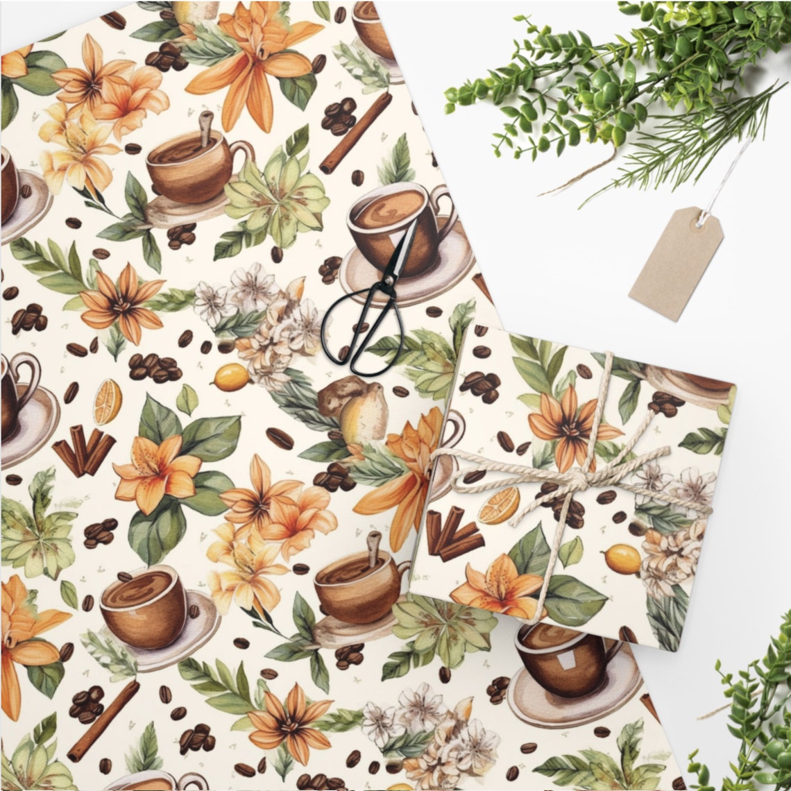 Coffee Lover Seamless Pattern Digital Background Paper Pack, Scrapbook ...