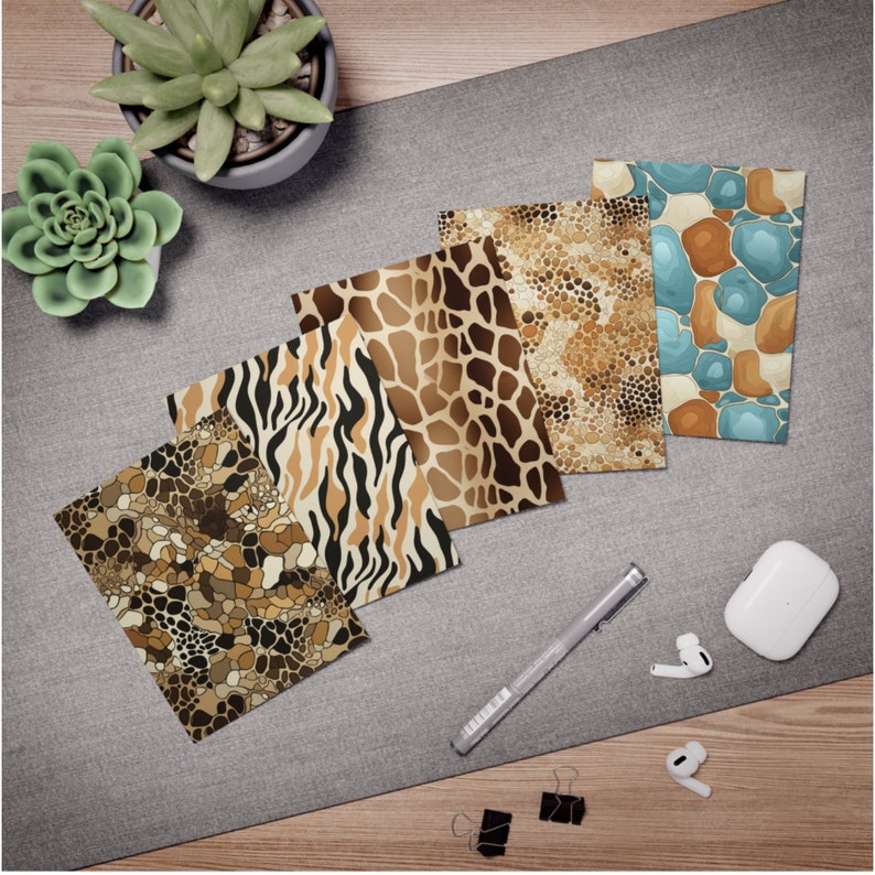Safari Textures Seamless Patterns Pack, Exotic Animal Prints, Digital ...