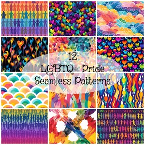 LGBTQ Pride Month Seamless Patterns Digital Art Design - Etsy