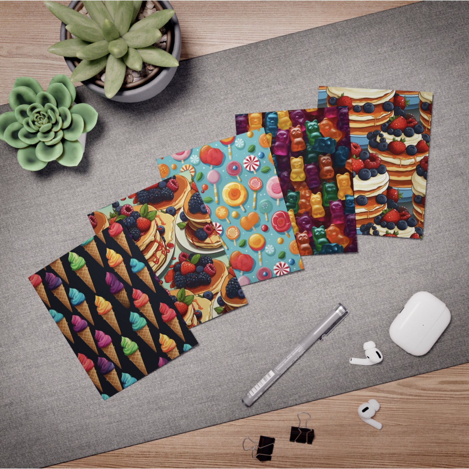 Food Lover Seamless Patterns, Tasty Aesthetics Digital Prints, Food ...