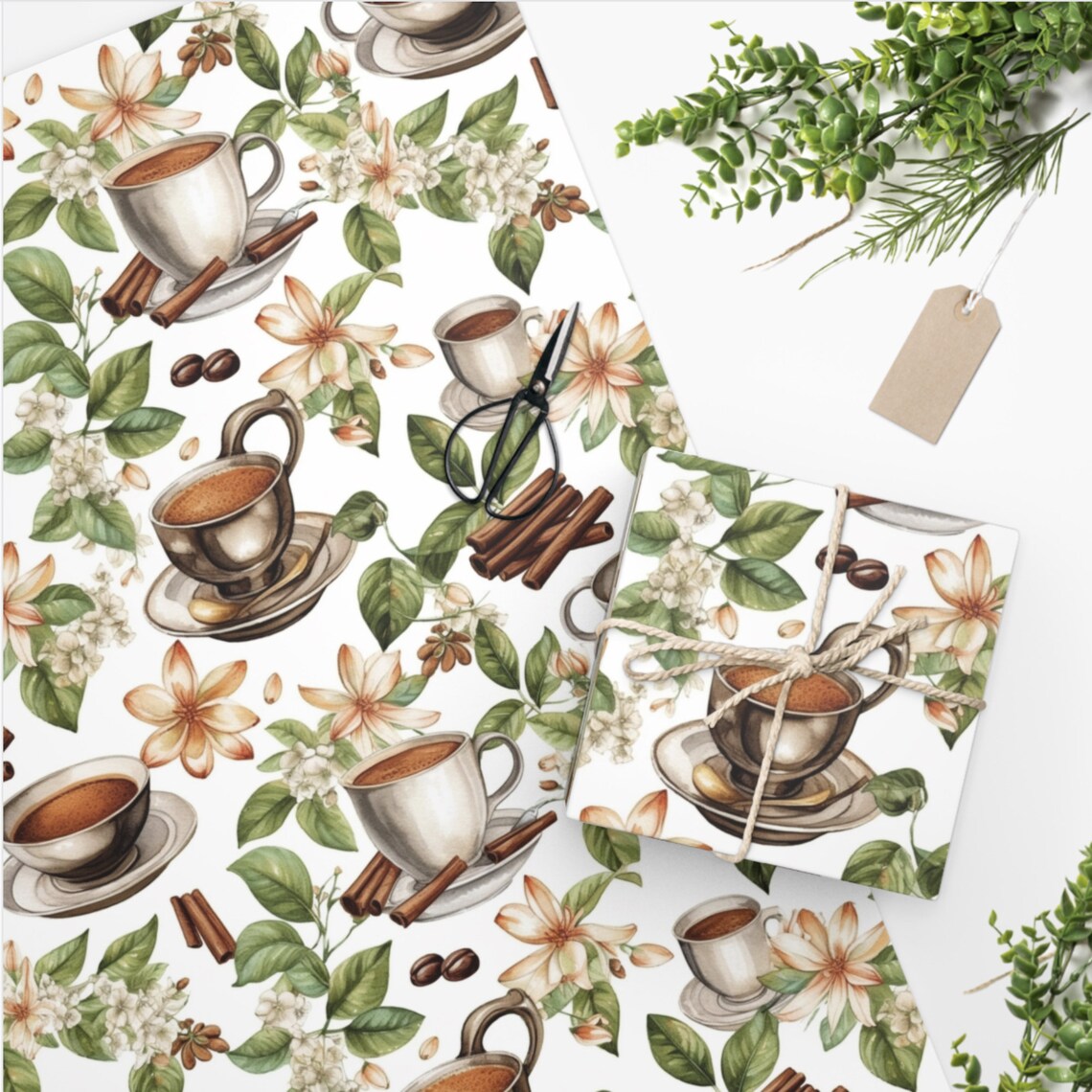 Coffee Lover Seamless Pattern Digital Background Paper Pack, Scrapbook ...