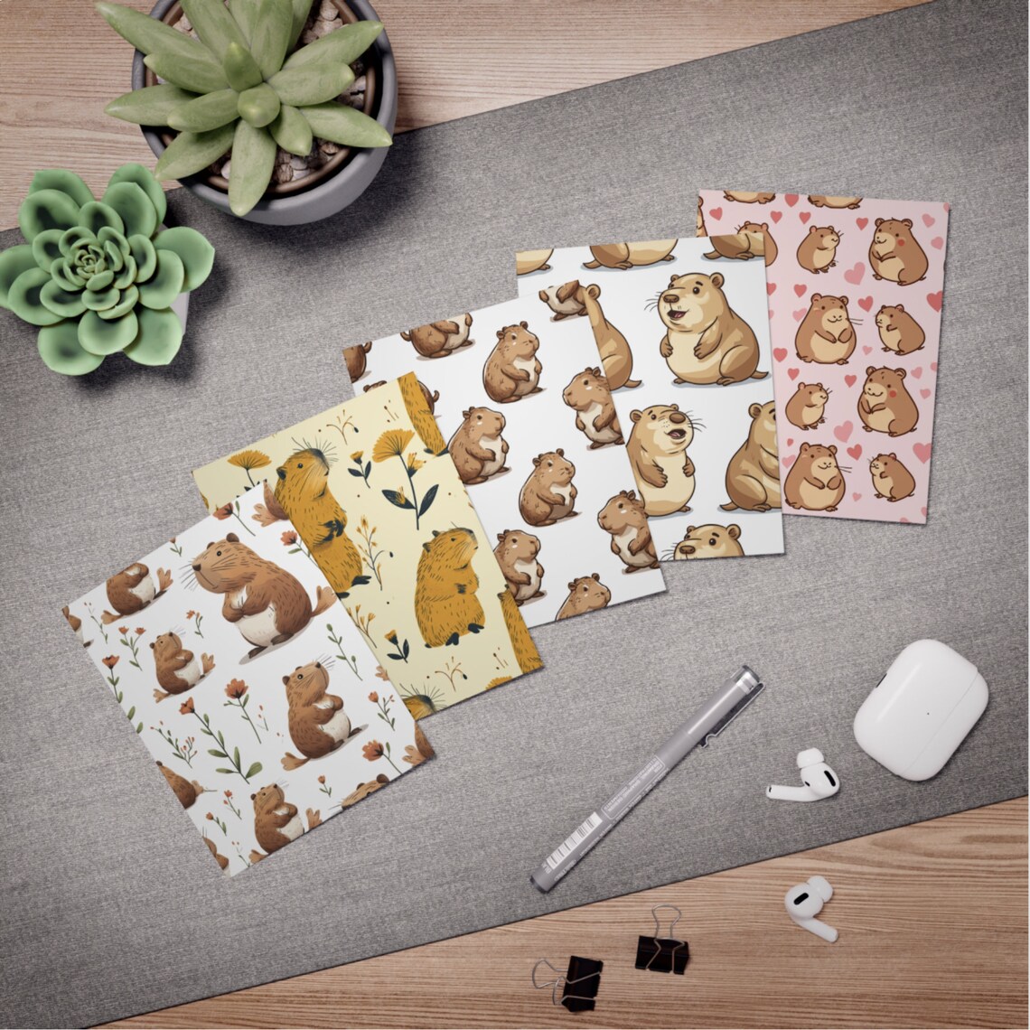 Cute Capybara Seamless Patterns, Kawai Capibara Kit, Ideal for Fabric ...