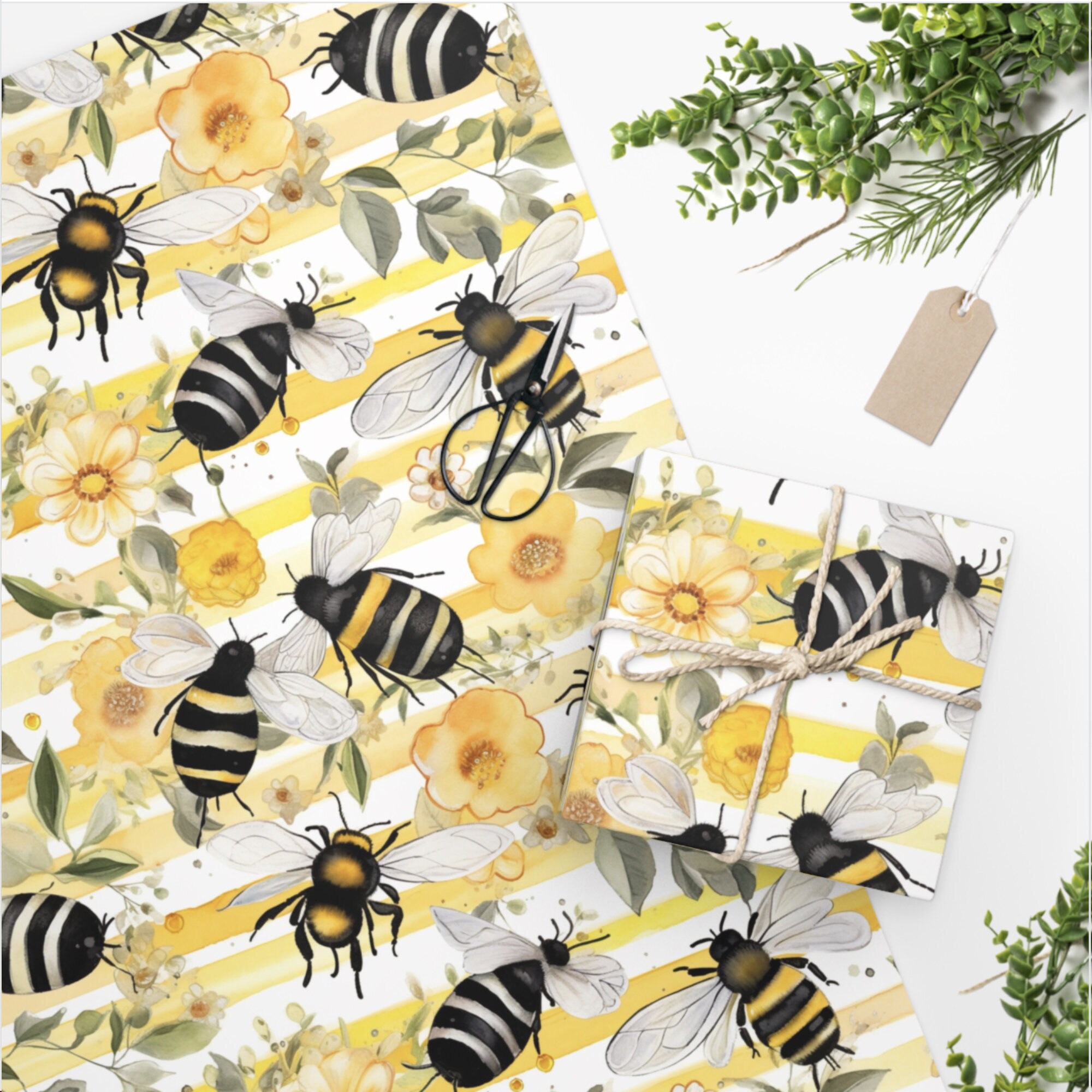Sunflower Honey Bees Seamless Patterns - Digital Paper Pack Gold Honey ...
