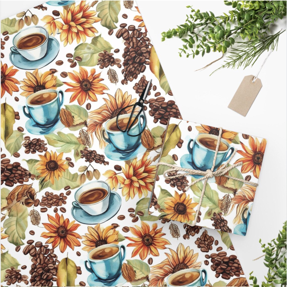 Coffee Lover Seamless Pattern Digital Background Paper Pack, Scrapbook ...