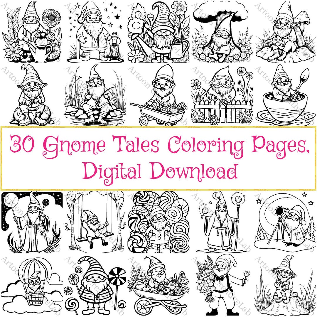 Gnome Tales Coloring Pages - 30 Whimsical Designs for Relaxation & Fun ...