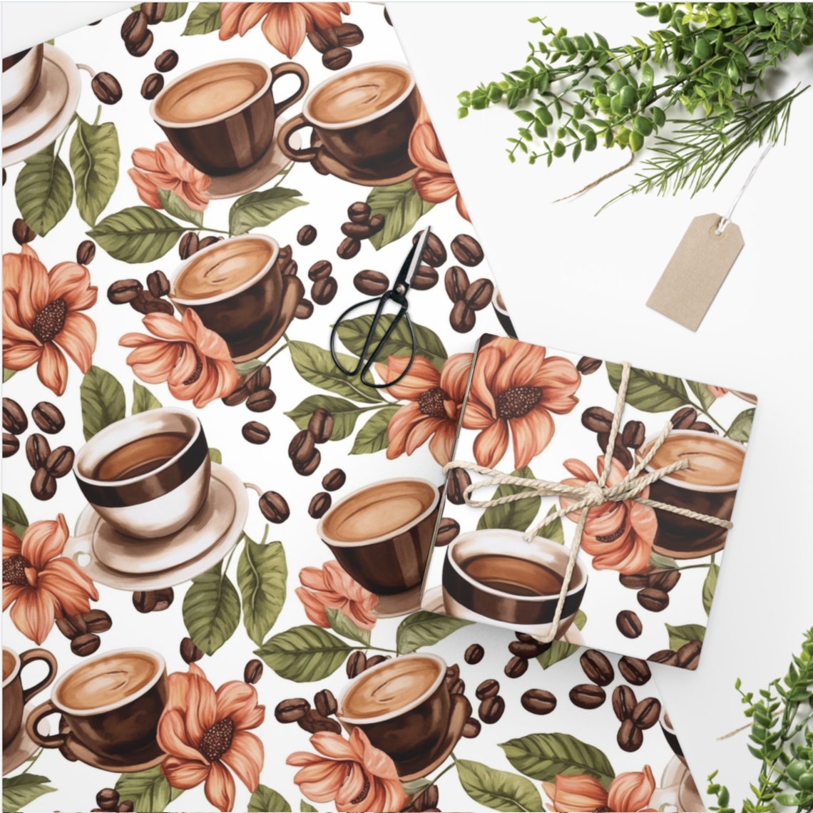 Coffee Lover Seamless Pattern Digital Background Paper Pack, Scrapbook ...