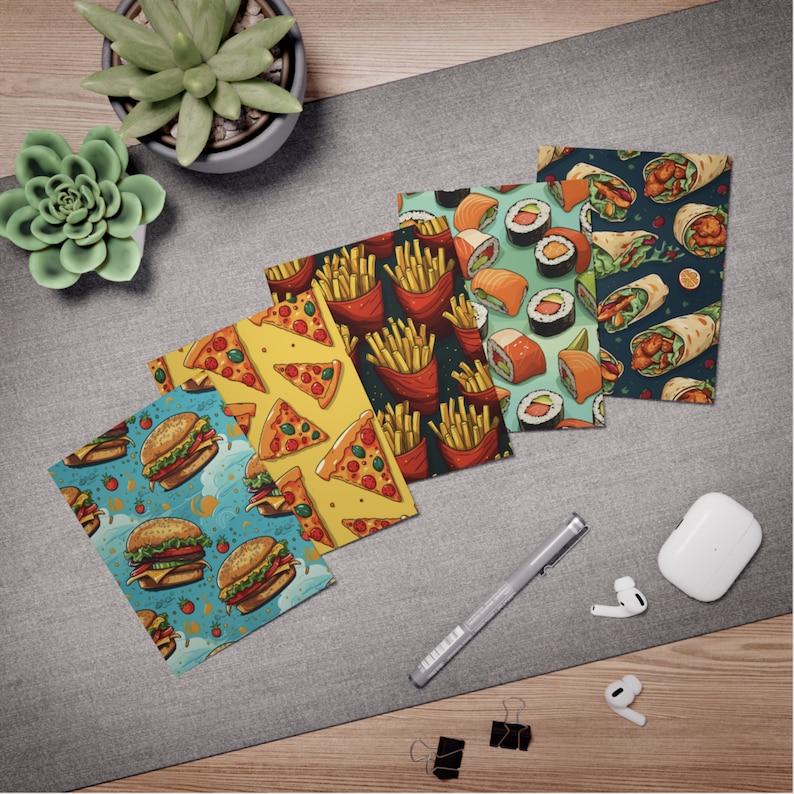 Food Lover Seamless Patterns, Tasty Aesthetics Digital Prints, Food ...
