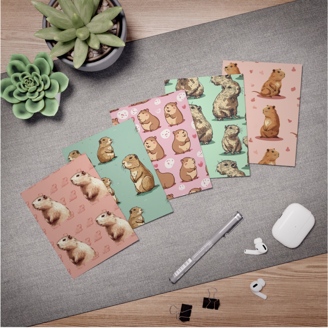 Cute Capybara Seamless Patterns, Kawai Capibara Kit, Ideal for Fabric ...