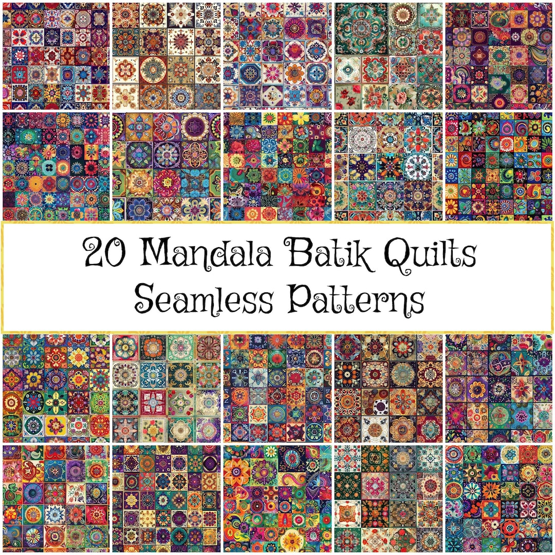 Mandala Batik Quilts Seamless Patterns Pack, Stunning Patterns for Home ...