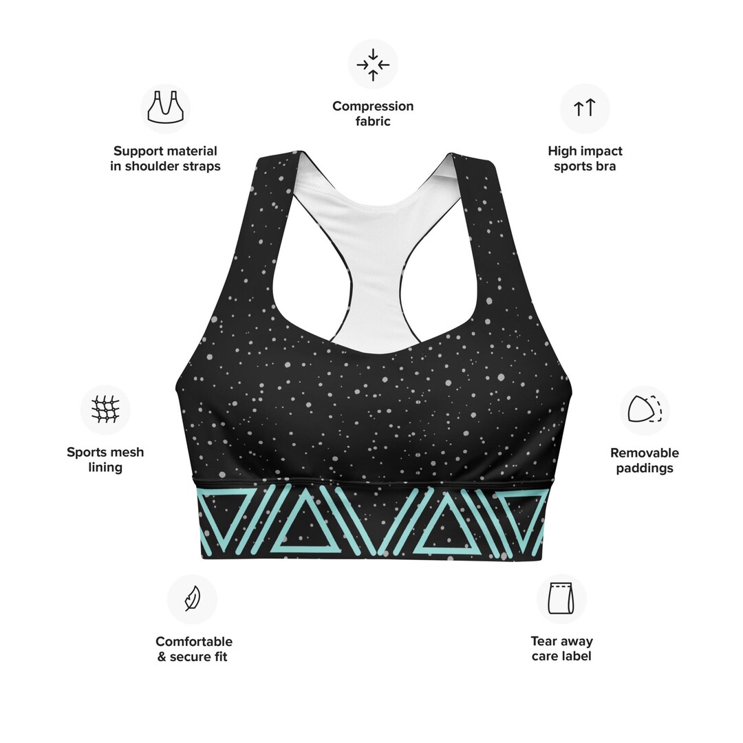 Neon Stars Recycled Longline Sports Bra - Etsy