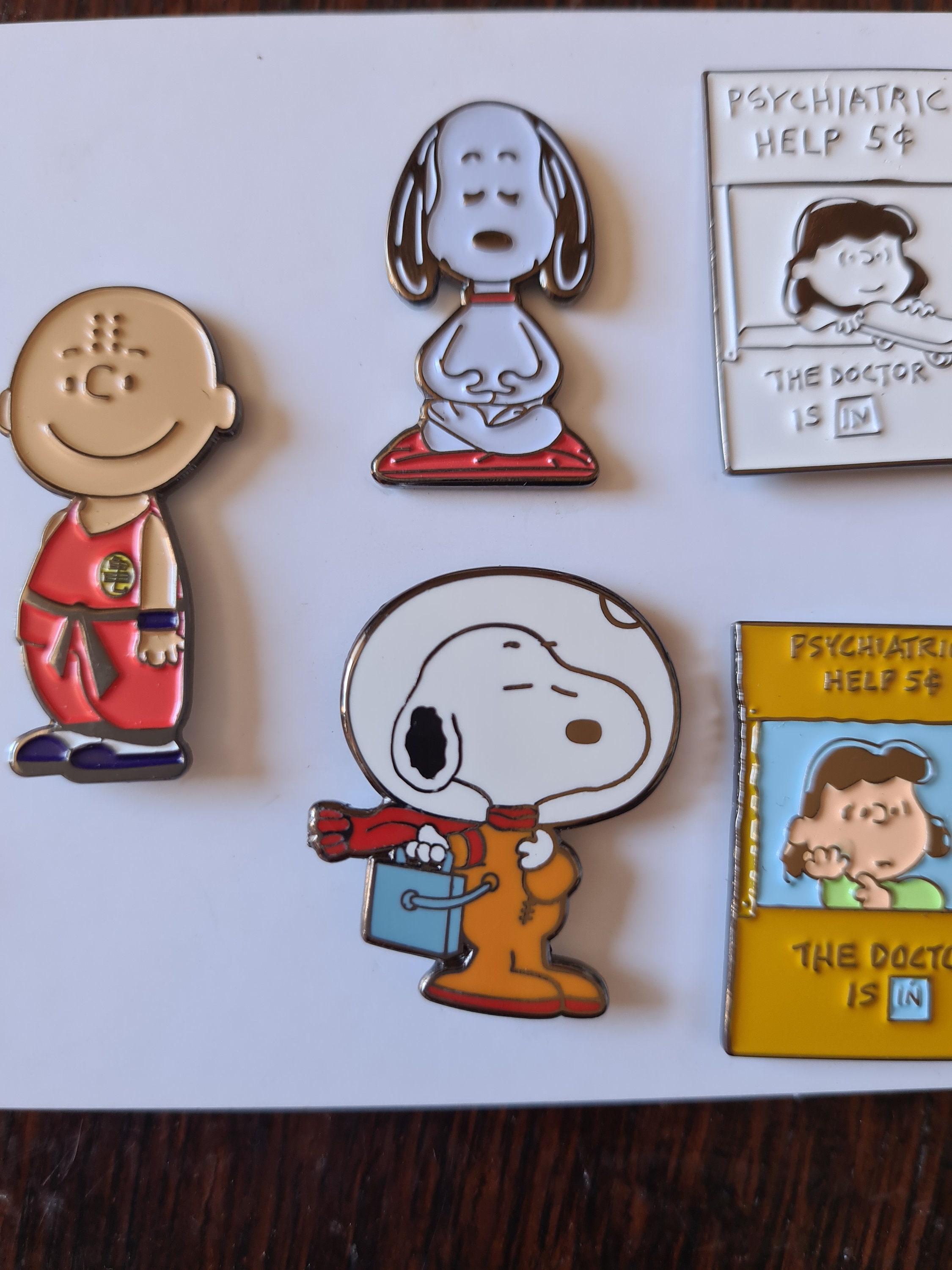 Snoopy Charlie Brown Lucy Astronaut Woodstock Kennel. New Enamel Pin ...