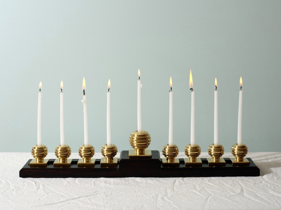 Handcrafted Menorah Solid Brass Adaptable Year Round 1/2” Mini Taper ...