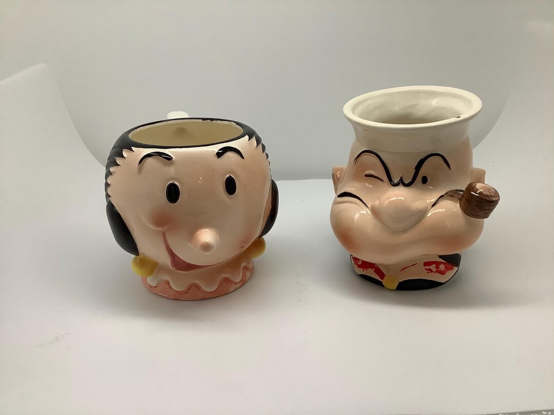Popeye and Olive Oyl Ceramic Mugs - Etsy