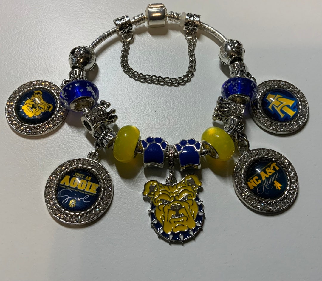 North Carolina A&T Aggies Bracelet Custom Made Alumni Charm Bracelet ...