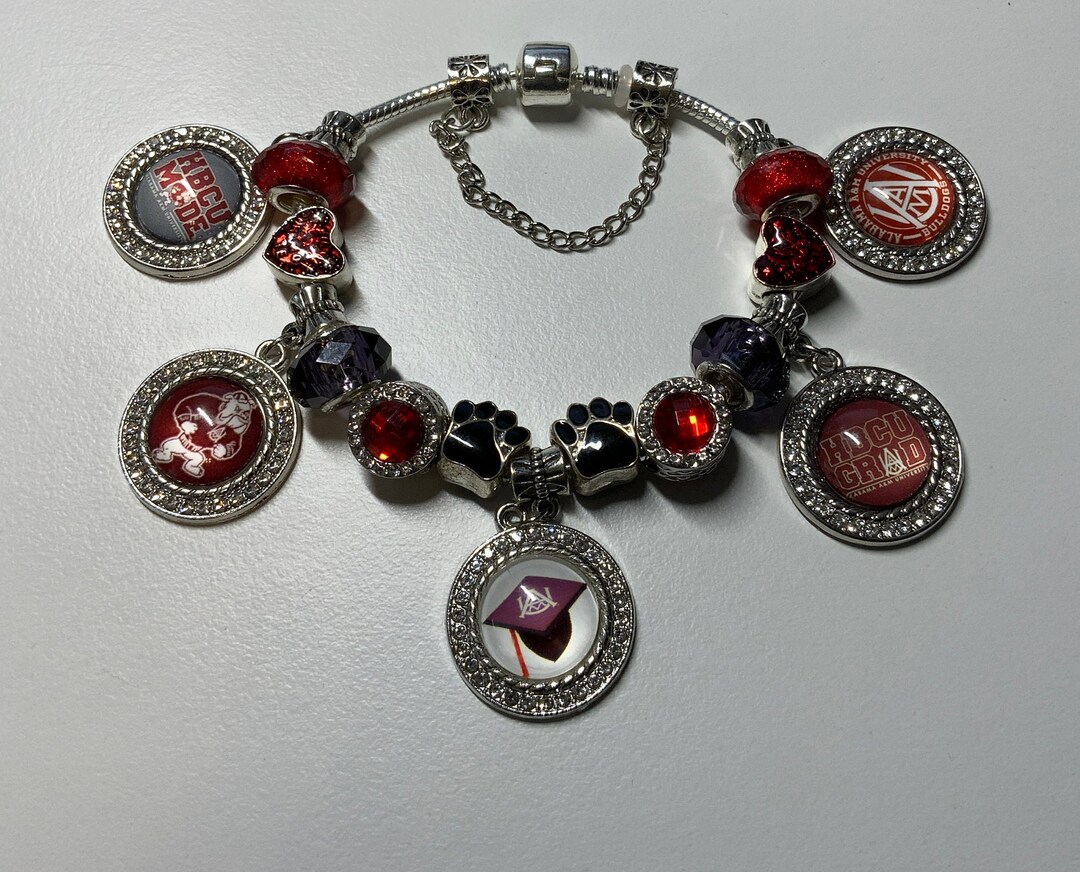 Alabama A&M Bulldogs Custom Graduation Cap Charm Bracelet Beads Charms ...