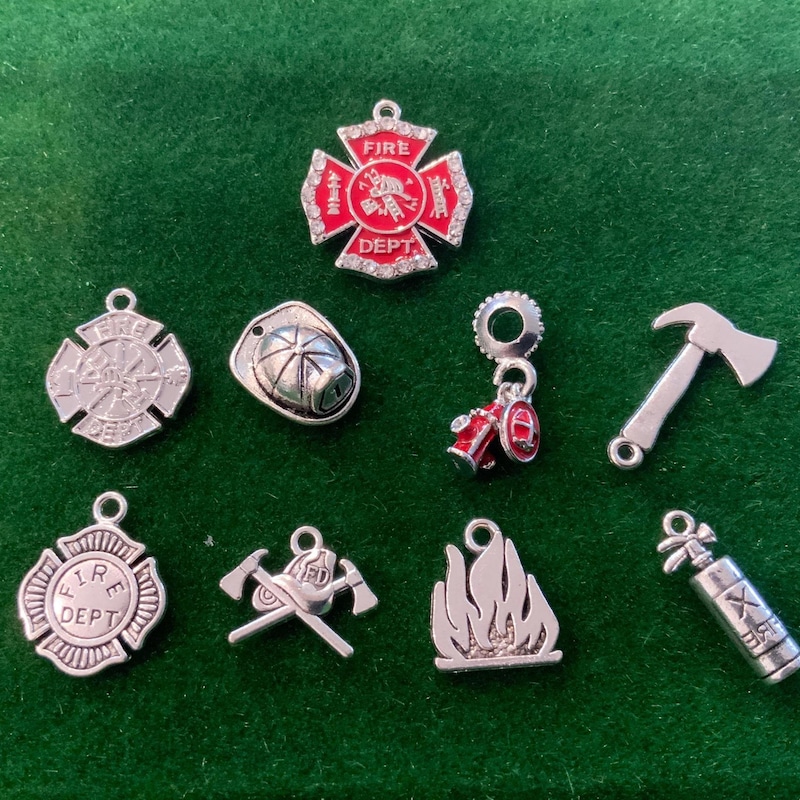 Firefighter Charm - Etsy