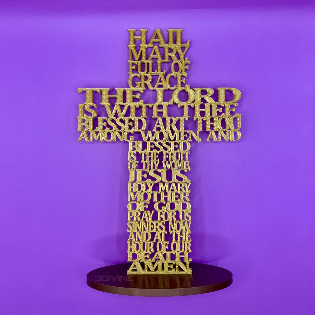 Hail Mary Prayer Cross - Etsy