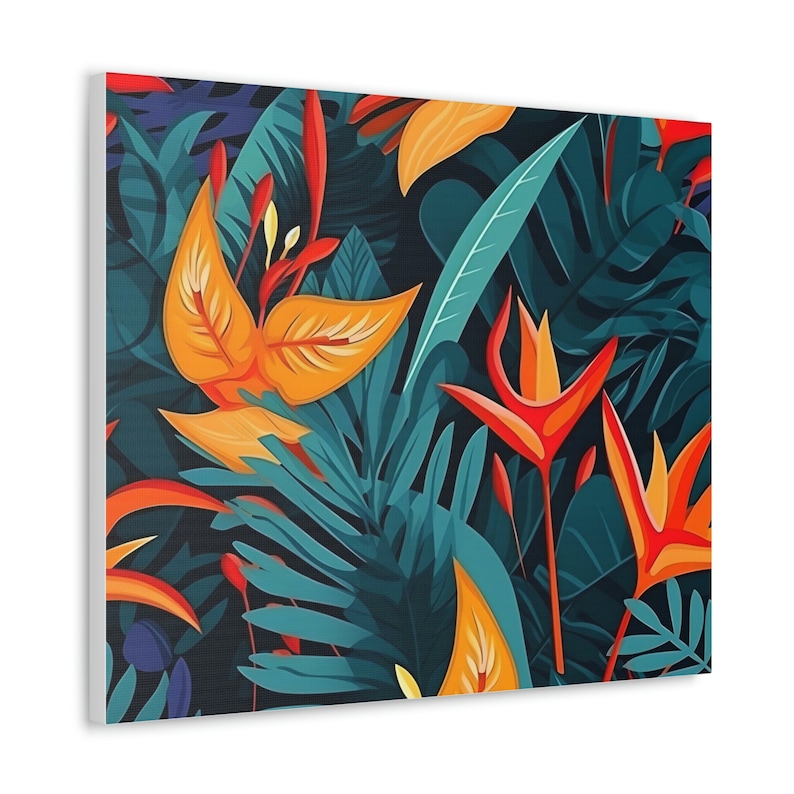 Art Gifts Abstract Tropical Flowers Canvas Gallery Wraps - Etsy