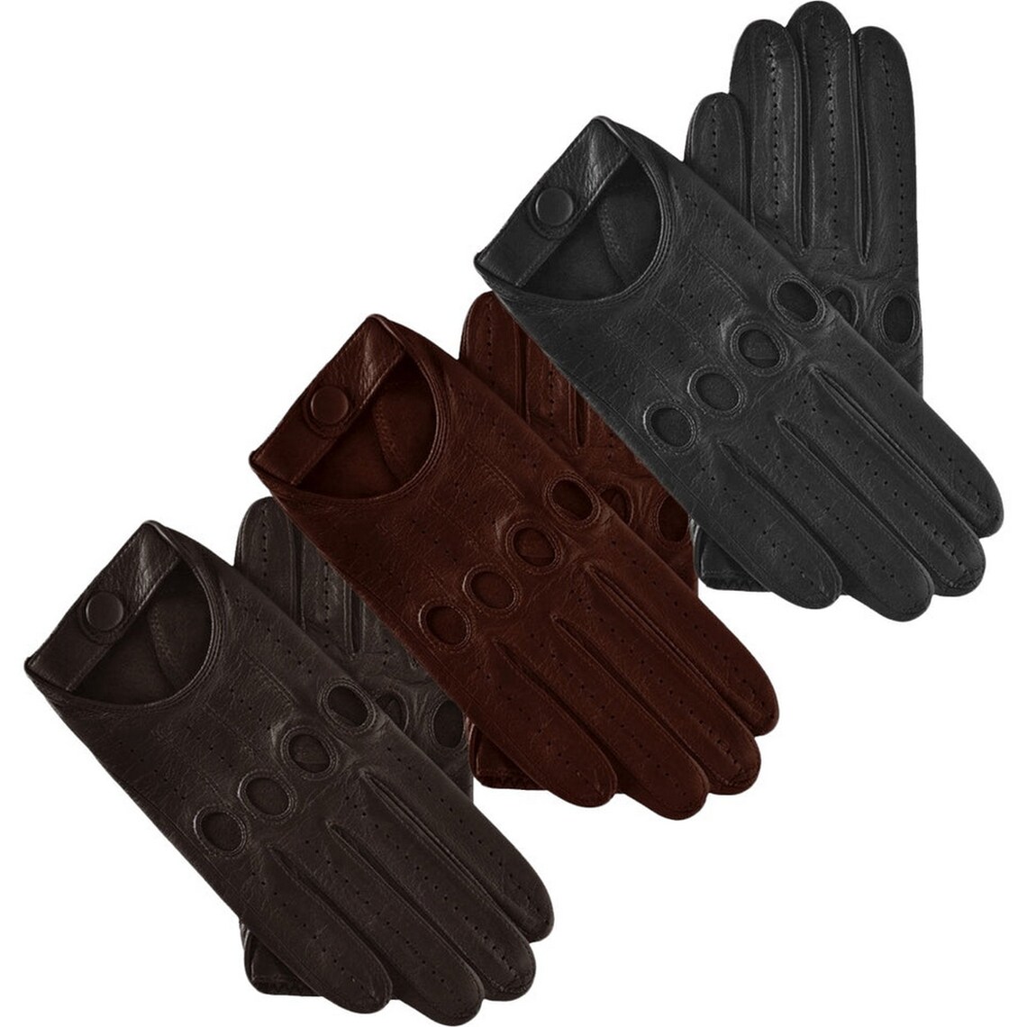 Driving Gloves Vintage Real Pure Leather Mesh Net Car Racing Driving ...
