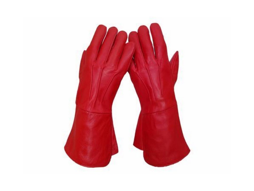 Long Medieval Gloves Premium Quality Long Leather Gloves Gauntlets Cuff ...