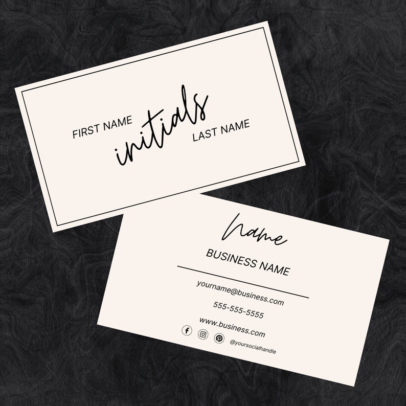 Editable Personalized Business Card Template - Canva Digital Download ...