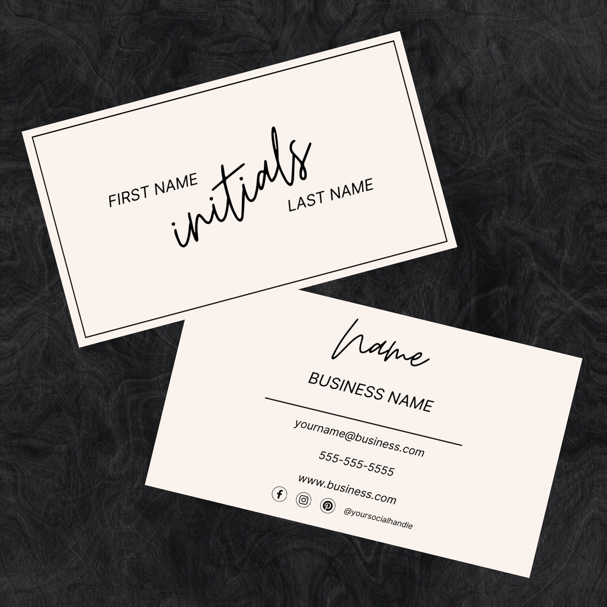 Editable Personalized Business Card Template - Canva Digital Download ...