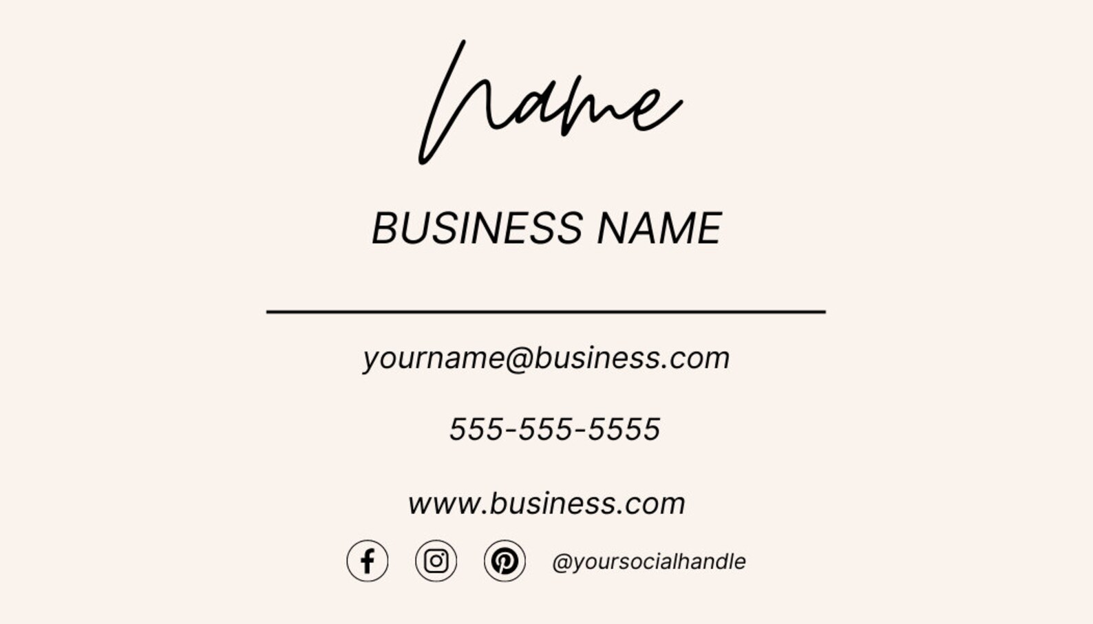 Editable Personalized Business Card Template Canva Digital Download - Etsy