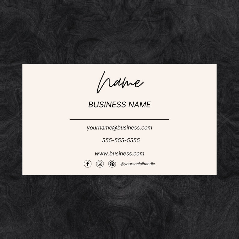 Editable Personalized Business Card Template - Canva Digital Download ...