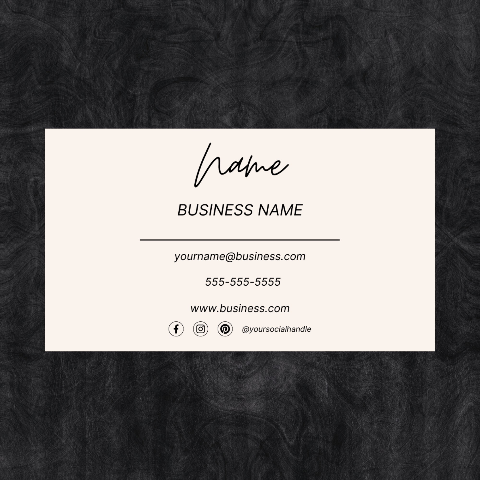 Editable Personalized Business Card Template - Canva Digital Download ...