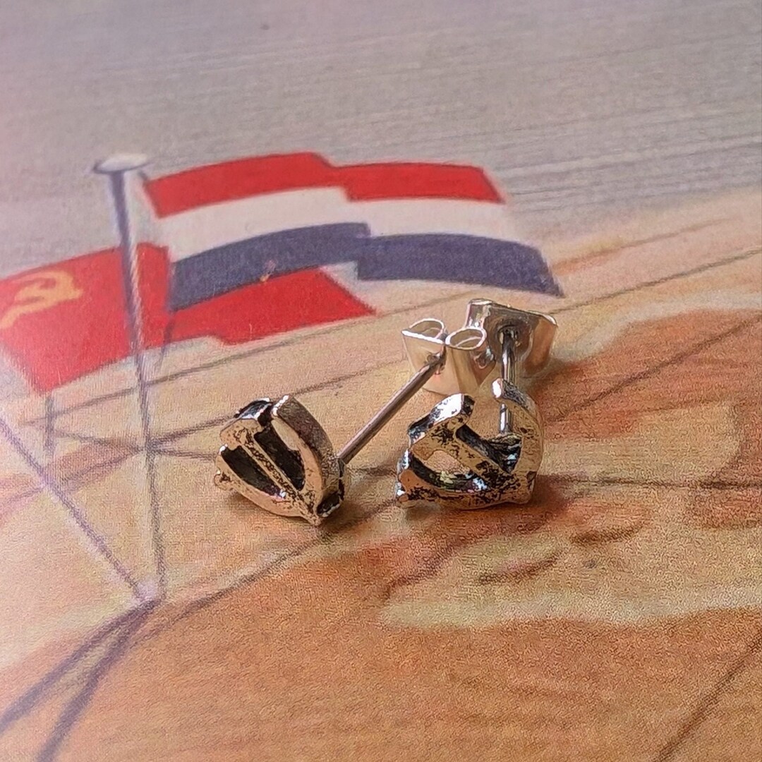 Hammer and Sickle Earrings Silver Metal Soviet Earrings Communist ...