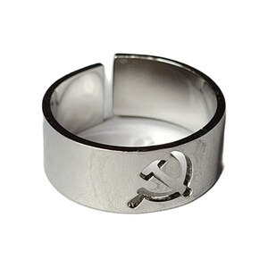 Hammer and Sickle Ring Silver Communist Ring Soviet Ring Socialist ...