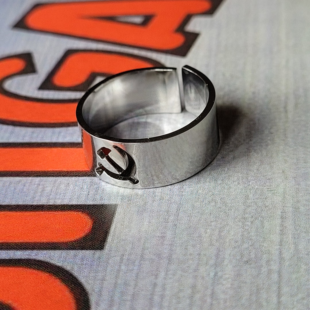 Hammer and Sickle Ring Silver Communist Ring Soviet Ring Socialist ...