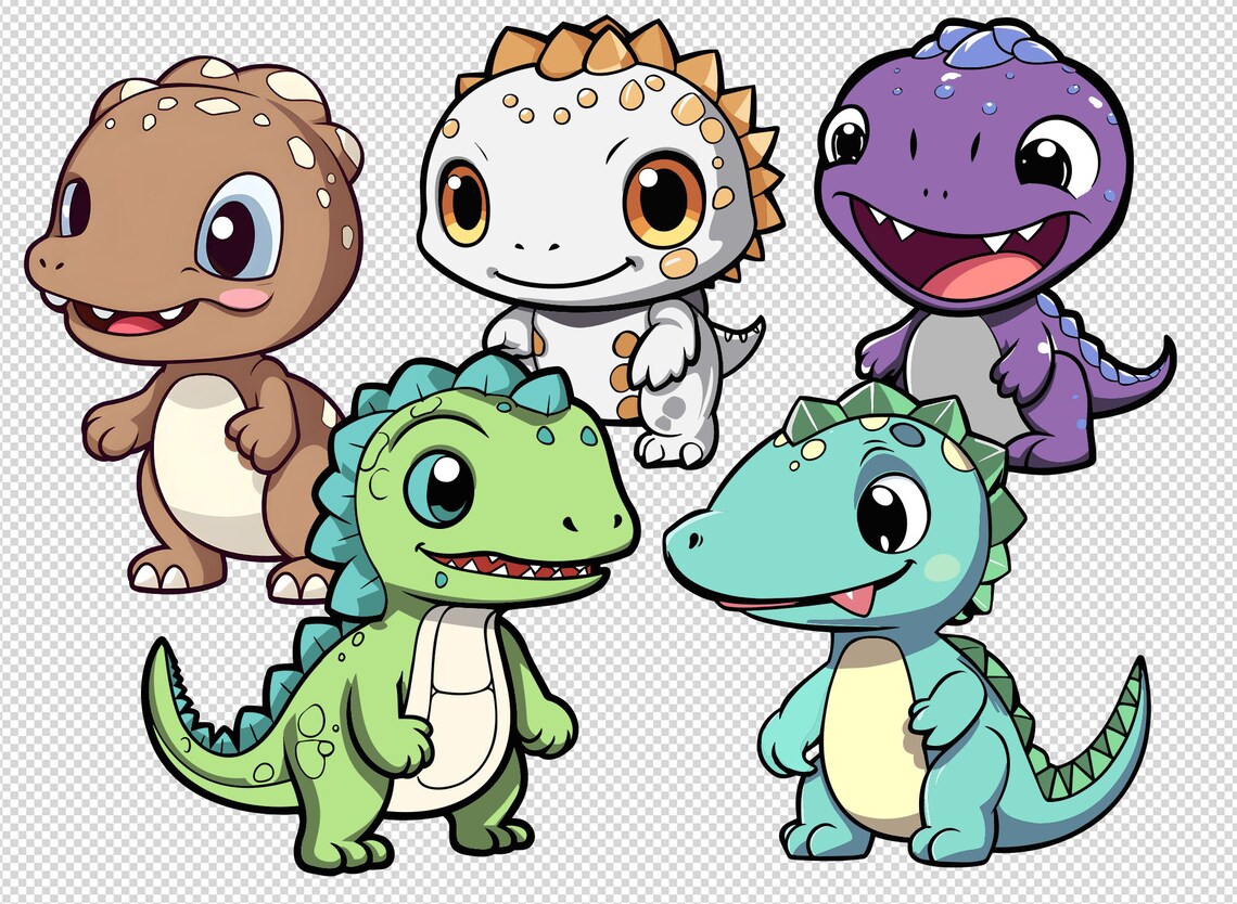 Dinosaur Svg Clipart Bundle Cute Dinosaur Png T Rex Svg - Etsy