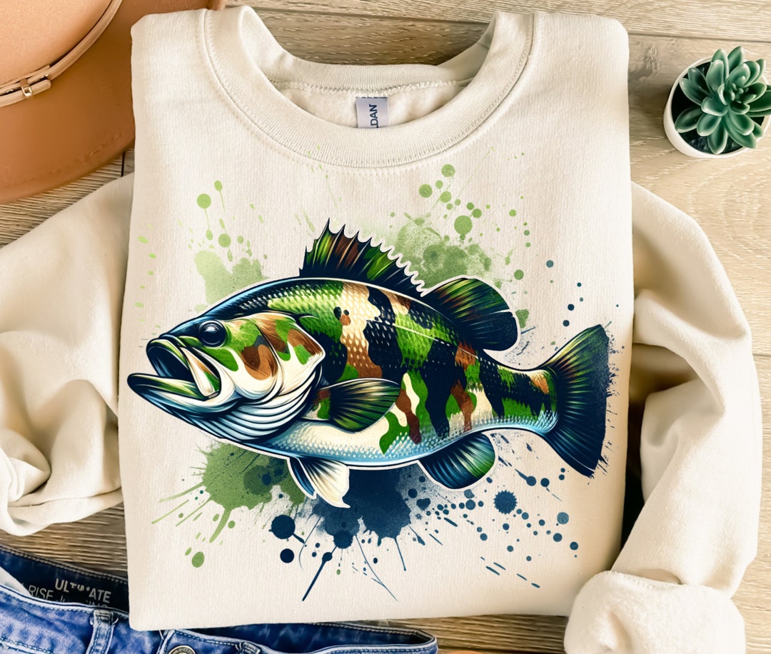 Camo Largemouth Bass Fish Png, Sublimation Design, Camouflage Fish Png ...
