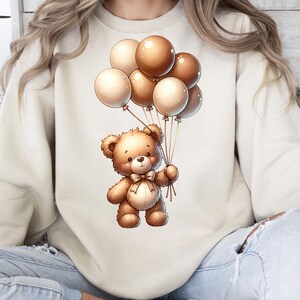 Teddy Bear With Balloons Png, Sublimation Design, Kids Sublimation ...